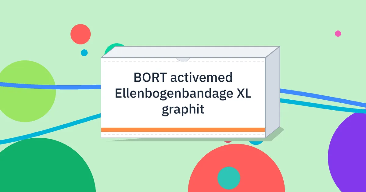 Symbolbild: Packung mit der Aufschrift BORT activemed Ellenbogenbandage XL graphit (PZN 17582147) – Verfügbarkeit und Bezug in Apotheken in Frankfurt am Main