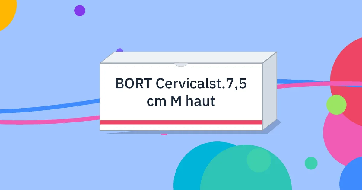 Symbolbild: Packung mit der Aufschrift BORT Cervicalst.7,5 cm M haut (PZN 06157406) – Verfügbarkeit und Bezug in Apotheken in Frankfurt am Main