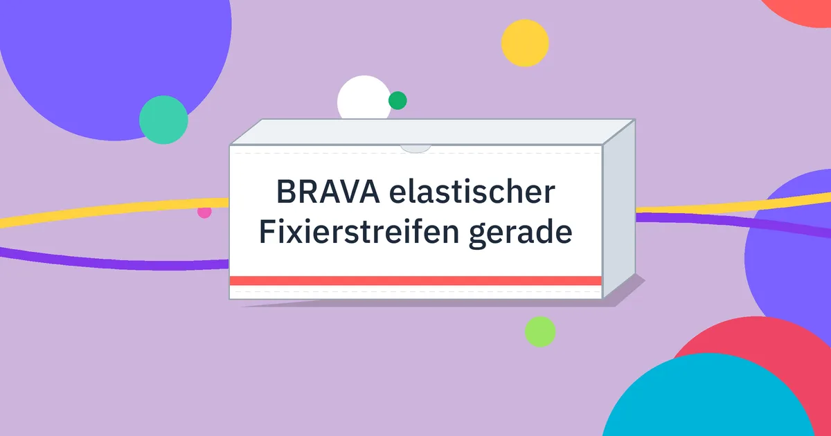 Symbolbild: Packung mit der Aufschrift BRAVA elastischer Fixierstreifen gerade (PZN 10821063) – Verfügbarkeit und Bezug in Apotheken in Frankfurt am Main