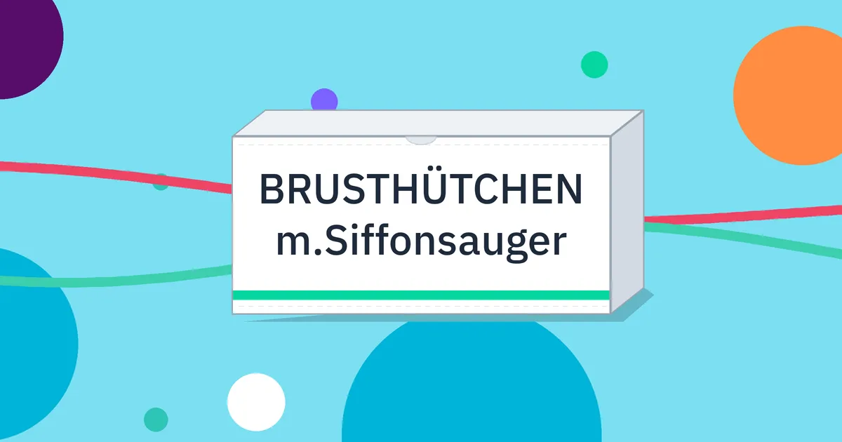 Symbolbild: Packung mit der Aufschrift BRUSTHÜTCHEN m.Siffonsauger (PZN 01726035) – Verfügbarkeit und Bezug in Apotheken in Frankfurt am Main