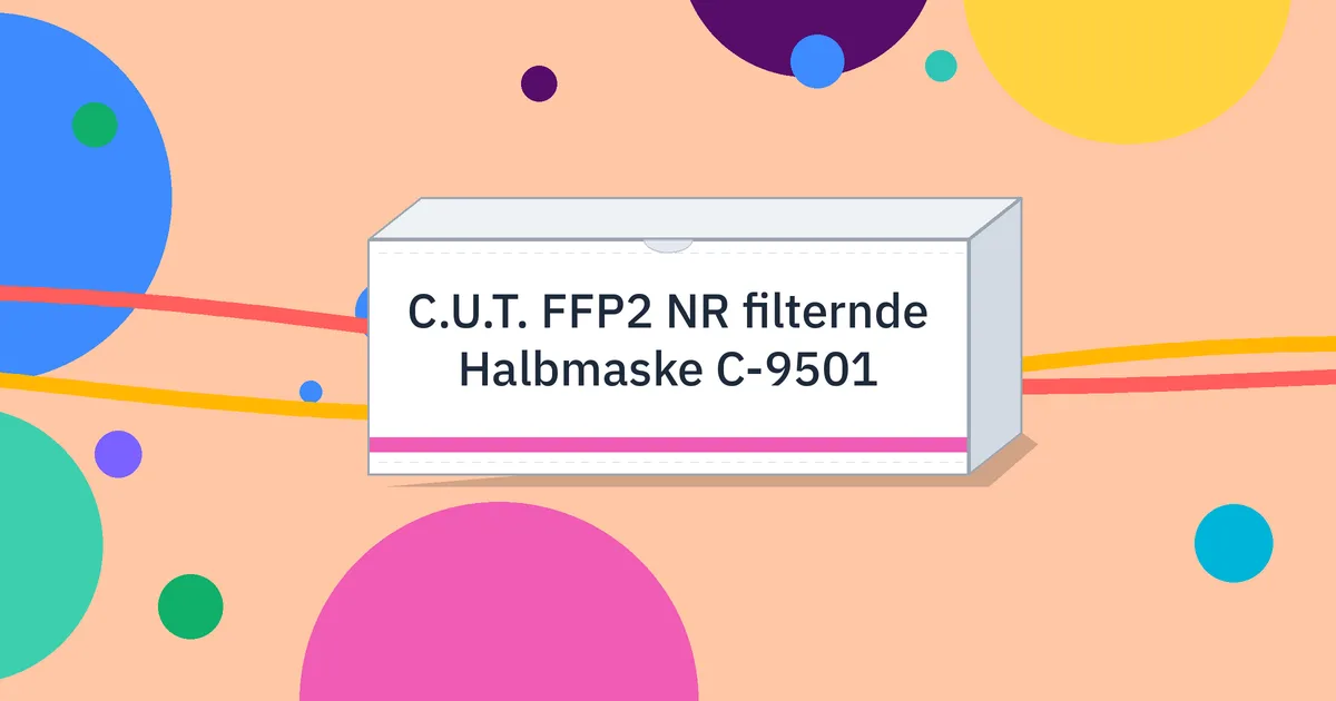 Symbolbild: Packung mit der Aufschrift C.U.T. FFP2 NR filternde Halbmaske C-9501 (PZN 17275942) – Verfügbarkeit und Bezug in Apotheken in Frankfurt am Main
