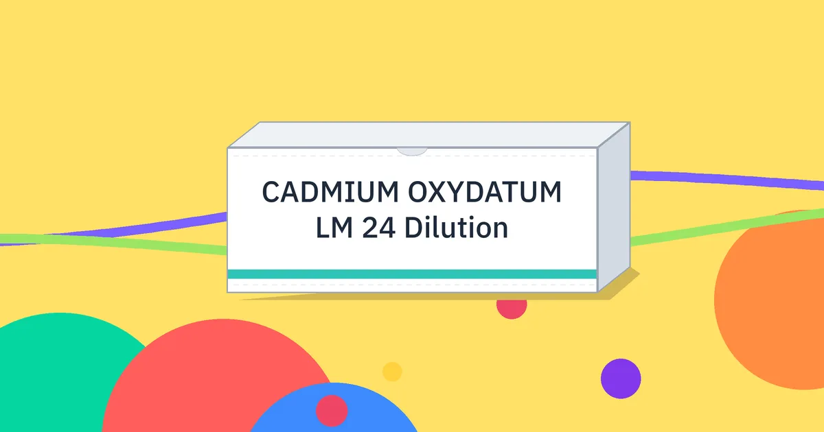 Symbolbild: Packung mit der Aufschrift CADMIUM OXYDATUM LM 24 Dilution (PZN 13401404) – Verfügbarkeit und Bezug in Apotheken in Frankfurt am Main