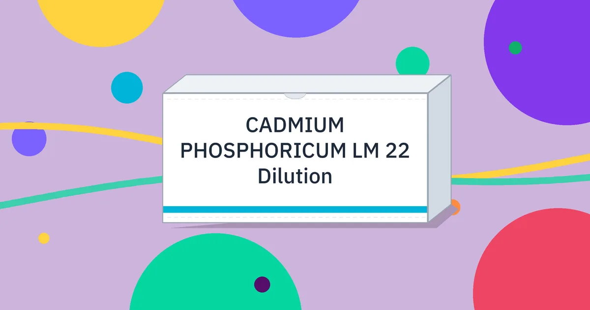 Symbolbild: Packung mit der Aufschrift CADMIUM PHOSPHORICUM LM 22 Dilution (PZN 13402289) – Verfügbarkeit und Bezug in Apotheken in Frankfurt am Main