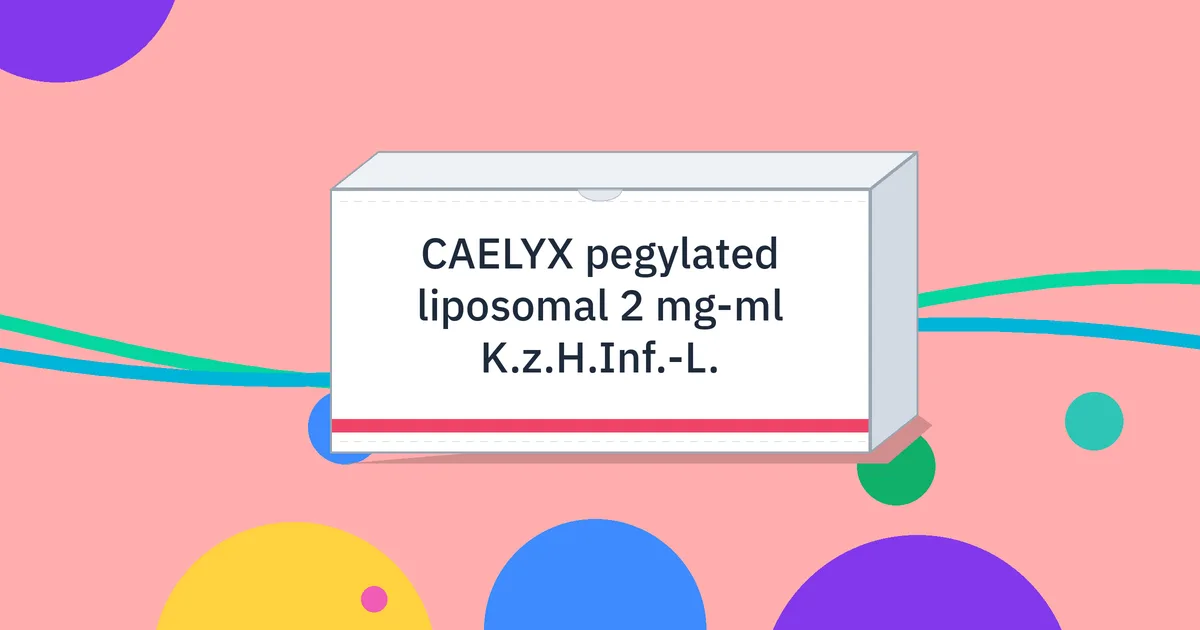 Symbolbild: Packung mit der Aufschrift CAELYX pegylated liposomal 2 mg-ml K.z.H.Inf.-L. (PZN 17313306) – Verfügbarkeit und Bezug in Apotheken in Frankfurt am Main