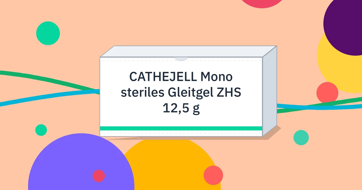 Symbolbild: Packung mit der Aufschrift CATHEJELL Mono steriles Gleitgel ZHS 12,5 g (PZN 20350297) – Verfügbarkeit und Bezug in Apotheken in Frankfurt am Main