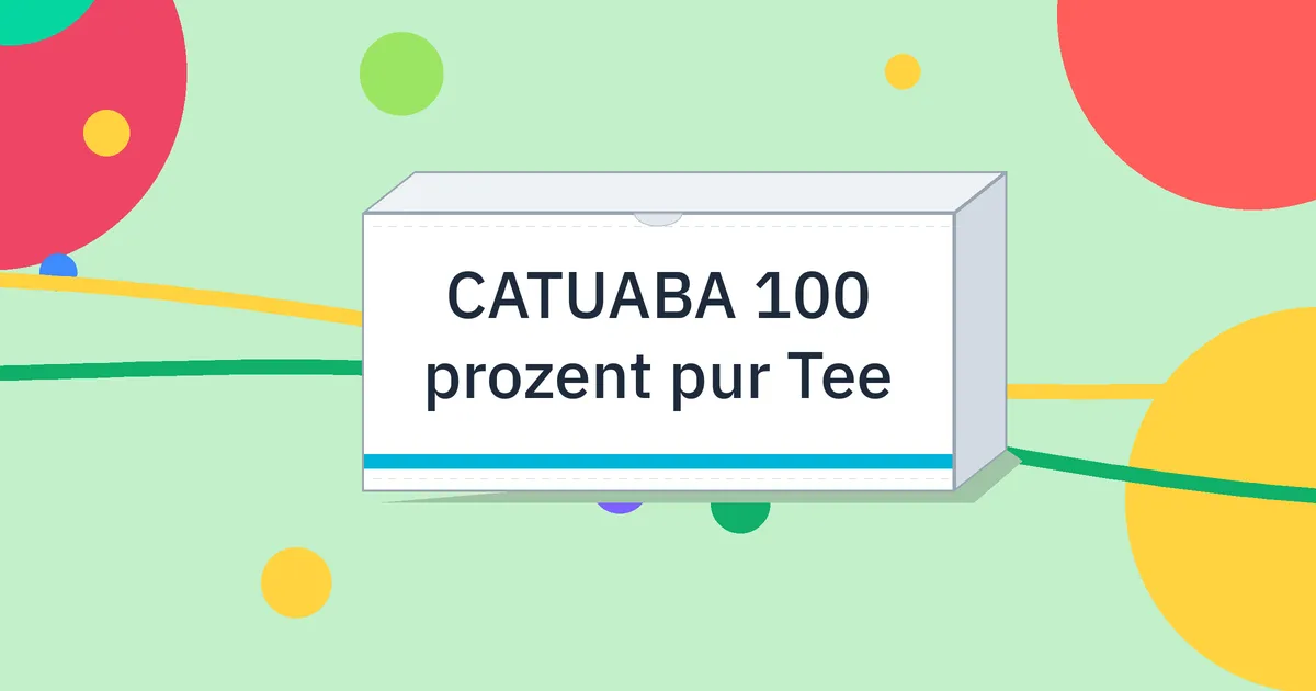 Symbolbild: Packung mit der Aufschrift CATUABA 100 prozent pur Tee (PZN 00205848) – Verfügbarkeit und Bezug in Apotheken in Frankfurt am Main