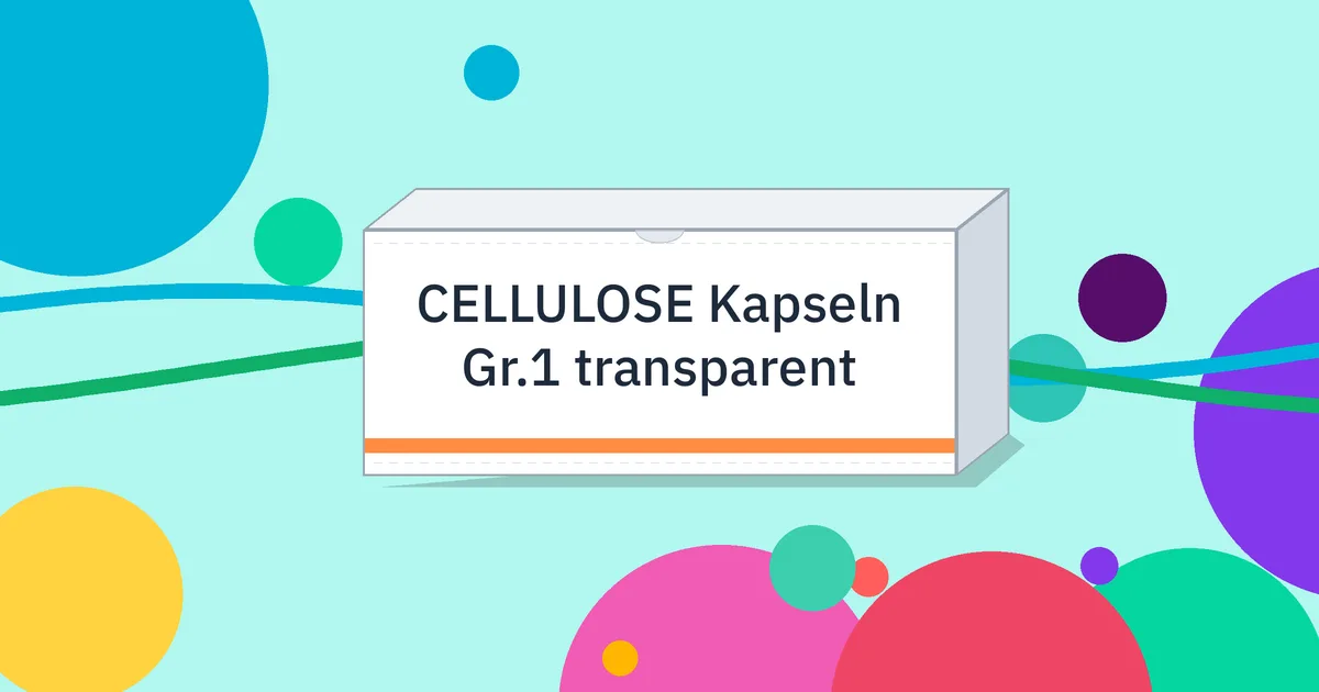 Symbolbild: Packung mit der Aufschrift CELLULOSE Kapseln Gr.1 transparent (PZN 18770661) – Verfügbarkeit und Bezug in Apotheken in Frankfurt am Main