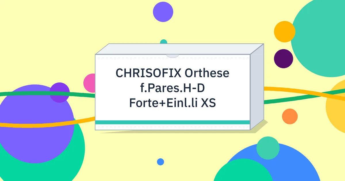 Symbolbild: Packung mit der Aufschrift CHRISOFIX Orthese f.Pares.H-D Forte+Einl.li XS (PZN 17586406) – Verfügbarkeit und Bezug in Apotheken in Frankfurt am Main