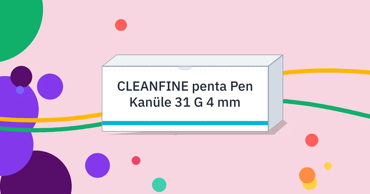 Symbolbild: Packung mit der Aufschrift CLEANFINE penta Pen Kanüle 31 G 4 mm (PZN 16874793) – Verfügbarkeit und Bezug in Apotheken in Frankfurt am Main