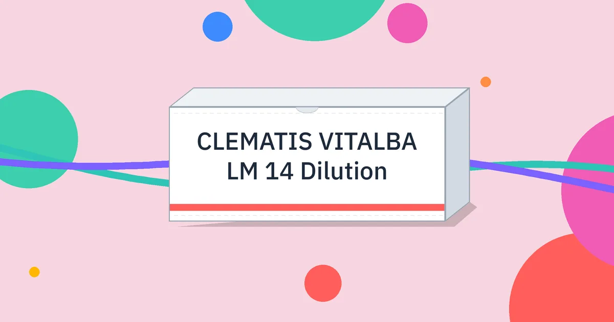 Symbolbild: Packung mit der Aufschrift CLEMATIS VITALBA LM 14 Dilution (PZN 13447381) – Verfügbarkeit und Bezug in Apotheken in Frankfurt am Main