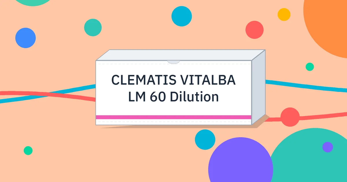 Symbolbild: Packung mit der Aufschrift CLEMATIS VITALBA LM 60 Dilution (PZN 13447607) – Verfügbarkeit und Bezug in Apotheken in Frankfurt am Main