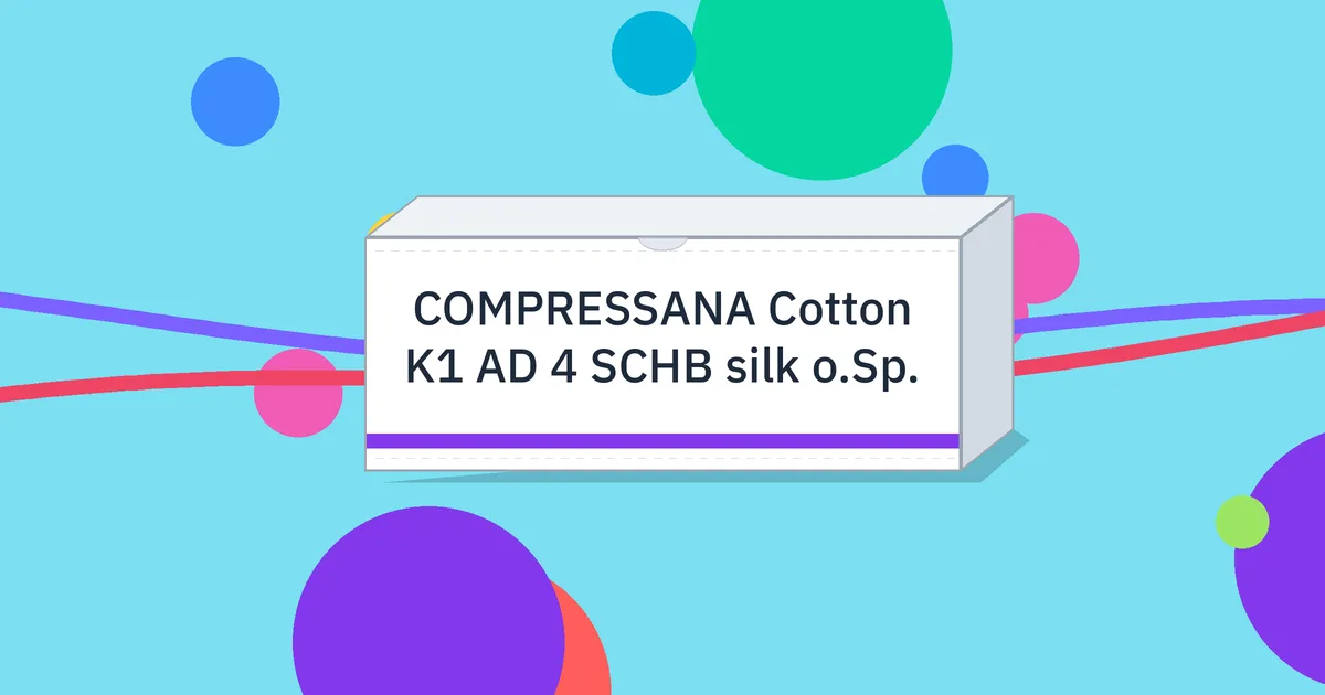 Symbolbild: Packung mit der Aufschrift COMPRESSANA Cotton K1 AD 4 SCHB silk o.Sp. (PZN 16959035) – Verfügbarkeit und Bezug in Apotheken in Frankfurt am Main