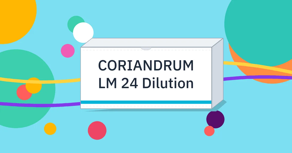 Symbolbild: Packung mit der Aufschrift CORIANDRUM LM 24 Dilution (PZN 12834609) – Verfügbarkeit und Bezug in Apotheken in Frankfurt am Main
