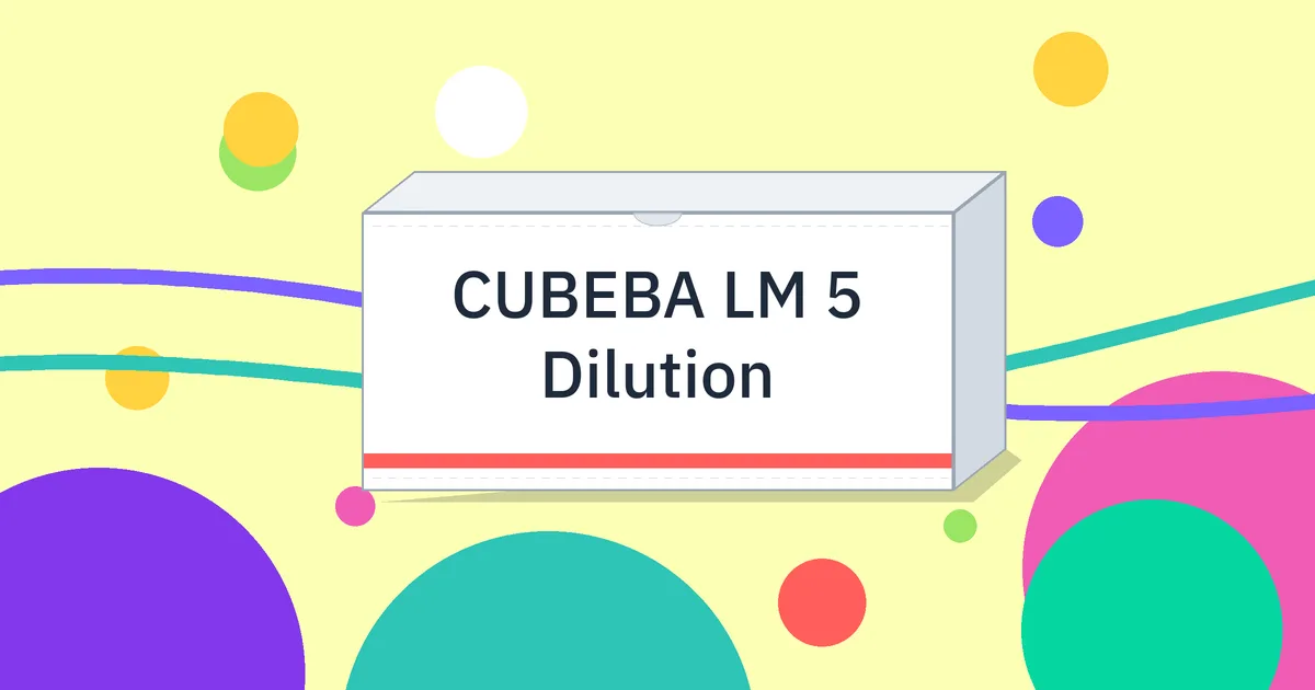 Symbolbild: Packung mit der Aufschrift CUBEBA LM 5 Dilution (PZN 13456693) – Verfügbarkeit und Bezug in Apotheken in Frankfurt am Main