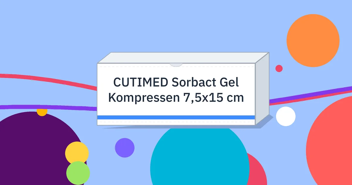 Symbolbild: Packung mit der Aufschrift CUTIMED Sorbact Gel Kompressen 7,5x15 cm (PZN 16225959) – Verfügbarkeit und Bezug in Apotheken in Frankfurt am Main