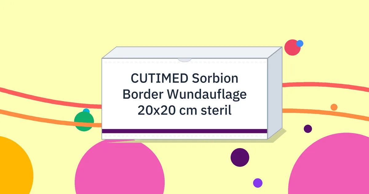 Symbolbild: Packung mit der Aufschrift CUTIMED Sorbion Border Wundauflage 20x20 cm steril (PZN 16792345) – Verfügbarkeit und Bezug in Apotheken in Frankfurt am Main