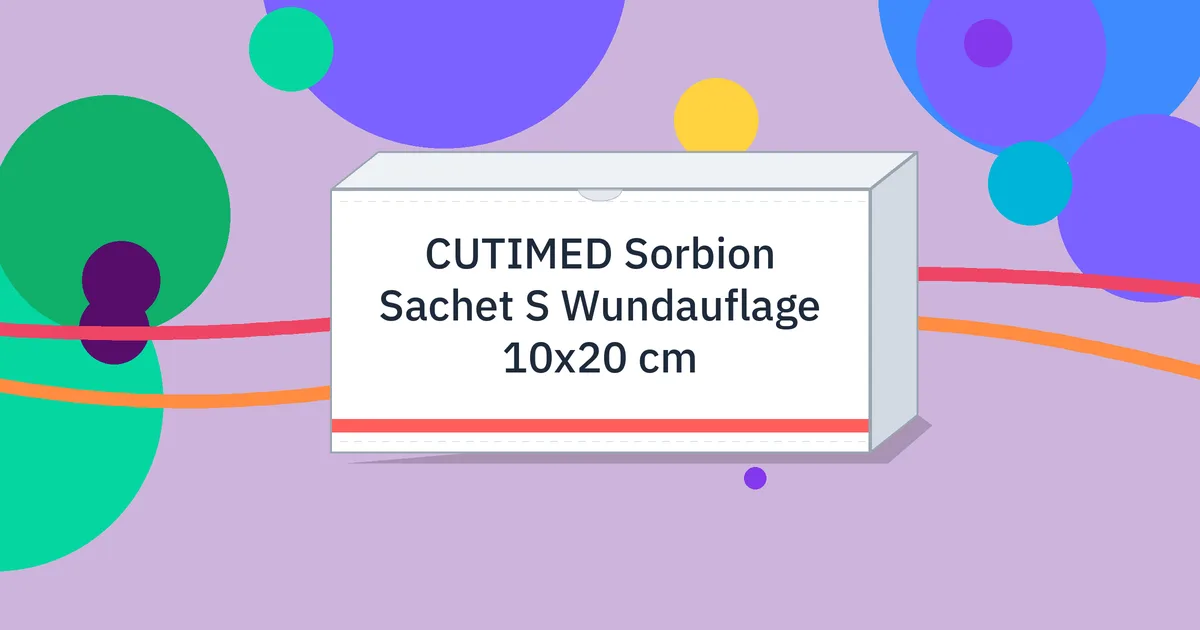 Symbolbild: Packung mit der Aufschrift CUTIMED Sorbion Sachet S Wundauflage 10x20 cm (PZN 16788875) – Verfügbarkeit und Bezug in Apotheken in Frankfurt am Main