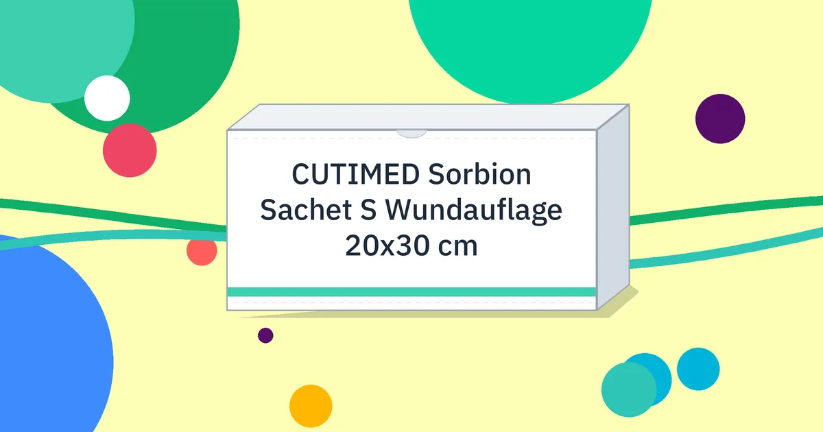 Symbolbild: Packung mit der Aufschrift CUTIMED Sorbion Sachet S Wundauflage 20x30 cm (PZN 11361528) – Verfügbarkeit und Bezug in Apotheken in Frankfurt am Main