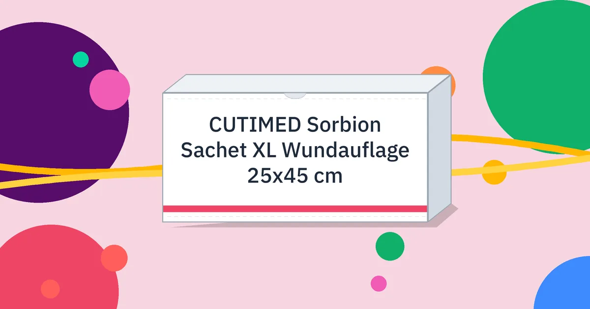 Symbolbild: Packung mit der Aufschrift CUTIMED Sorbion Sachet XL Wundauflage 25x45 cm (PZN 19472919) – Verfügbarkeit und Bezug in Apotheken in Frankfurt am Main