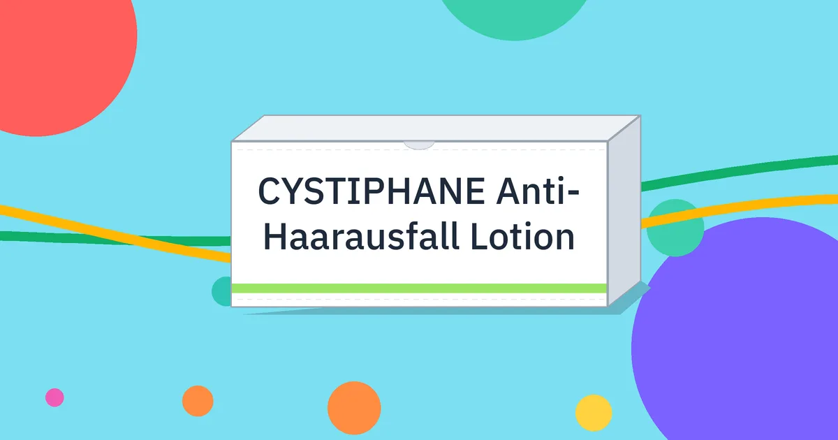 Symbolbild: Packung mit der Aufschrift CYSTIPHANE Anti-Haarausfall Lotion (PZN 19352523) – Verfügbarkeit und Bezug in Apotheken in Frankfurt am Main