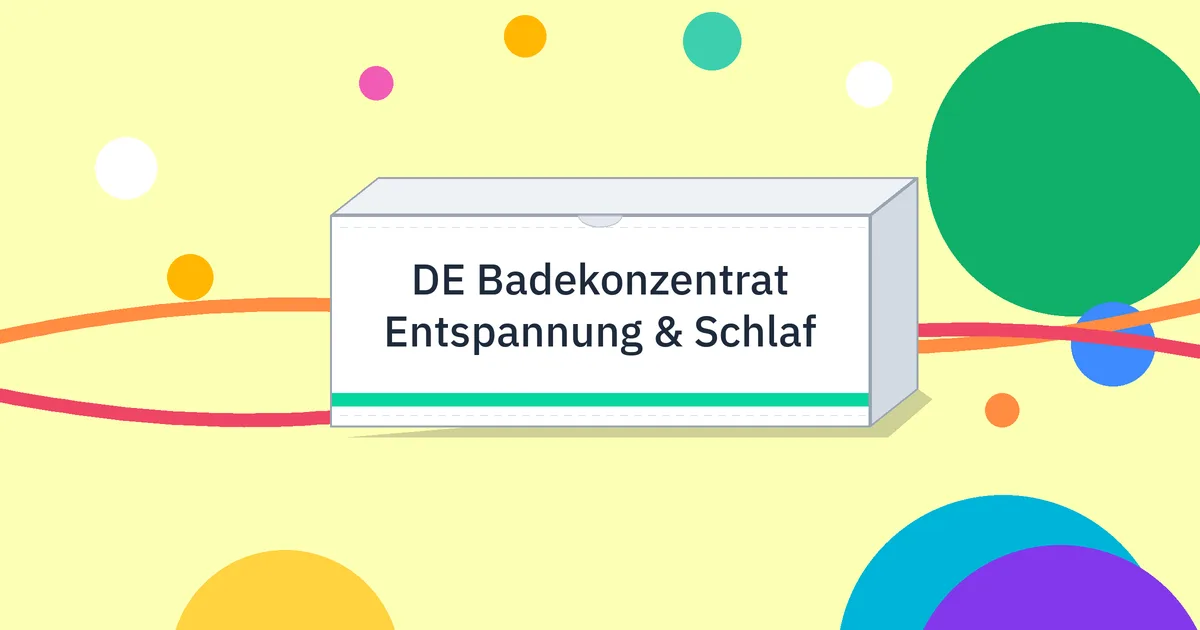 Symbolbild: Packung mit der Aufschrift DE Badekonzentrat Entspannung & Schlaf (PZN 18134706) – Verfügbarkeit und Bezug in Apotheken in Frankfurt am Main