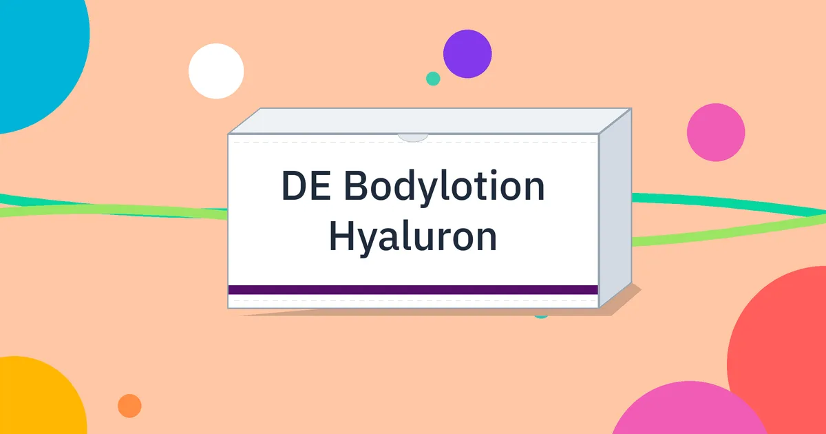 Symbolbild: Packung mit der Aufschrift DE Bodylotion Hyaluron (PZN 19743442) – Verfügbarkeit und Bezug in Apotheken in Frankfurt am Main