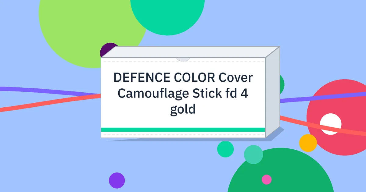 Symbolbild: Packung mit der Aufschrift DEFENCE COLOR Cover Camouflage Stick fd 4 gold (PZN 11891114) – Verfügbarkeit und Bezug in Apotheken in Frankfurt am Main