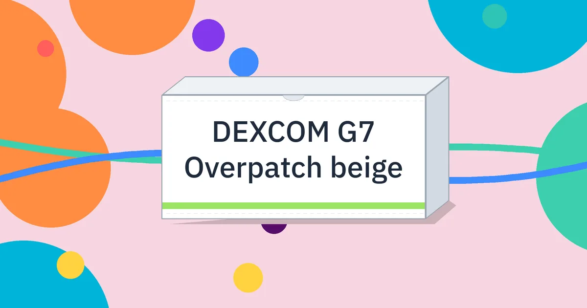 Symbolbild: Packung mit der Aufschrift DEXCOM G7 Overpatch beige (PZN 19865978) – Verfügbarkeit und Bezug in Apotheken in Frankfurt am Main