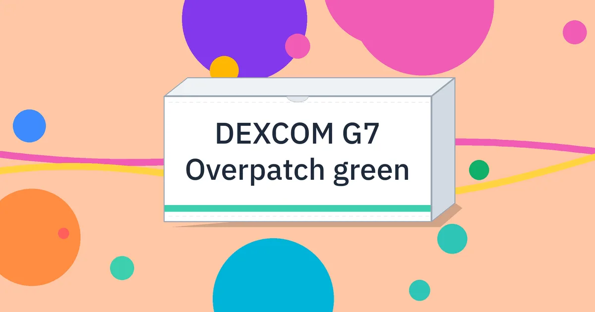 Symbolbild: Packung mit der Aufschrift DEXCOM G7 Overpatch green (PZN 19866162) – Verfügbarkeit und Bezug in Apotheken in Frankfurt am Main