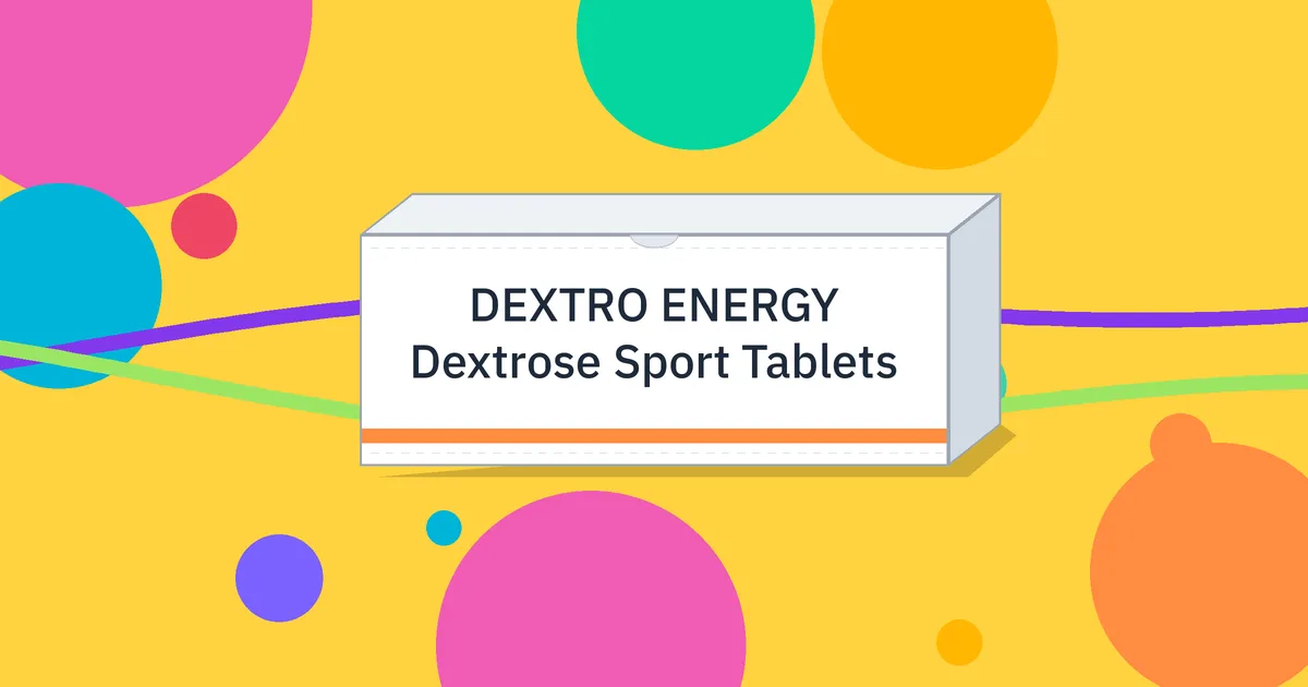 Symbolbild: Packung mit der Aufschrift DEXTRO ENERGY Dextrose Sport Tablets (PZN 14024547) – Verfügbarkeit und Bezug in Apotheken in Frankfurt am Main