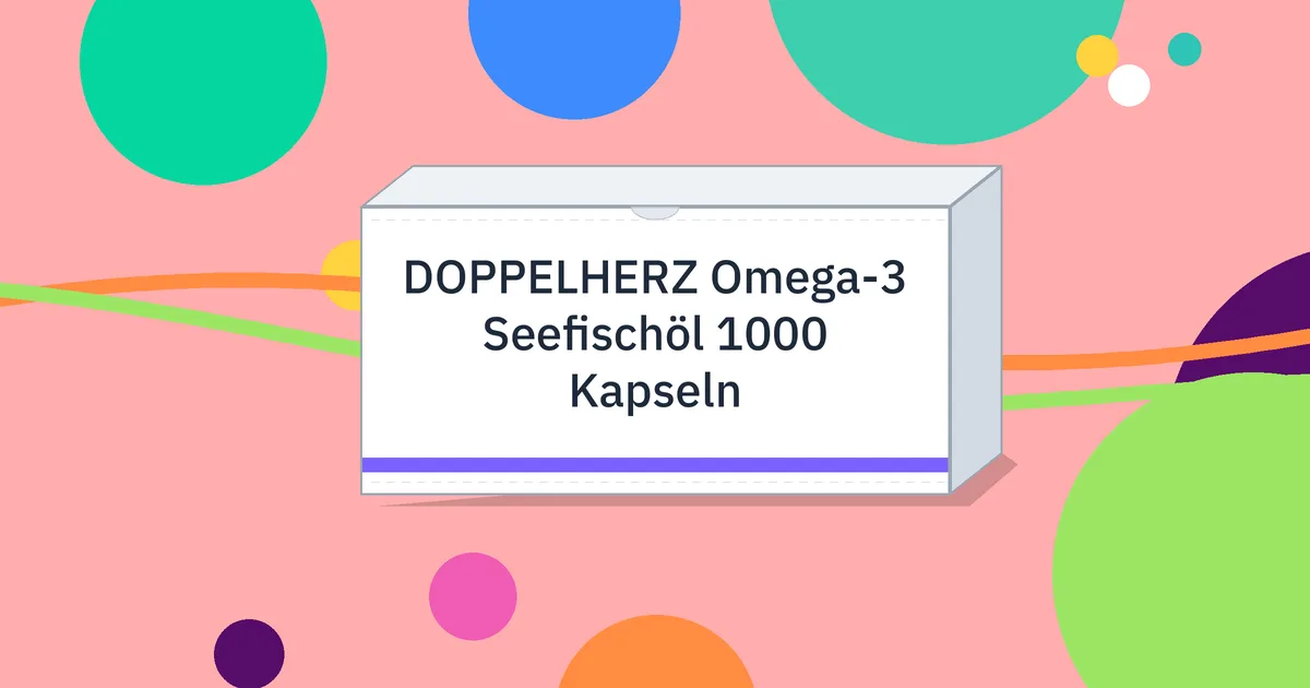 Symbolbild: Packung mit der Aufschrift DOPPELHERZ Omega-3 Seefischöl 1000 Kapseln (PZN 16588550) – Verfügbarkeit und Bezug in Apotheken in Frankfurt am Main
