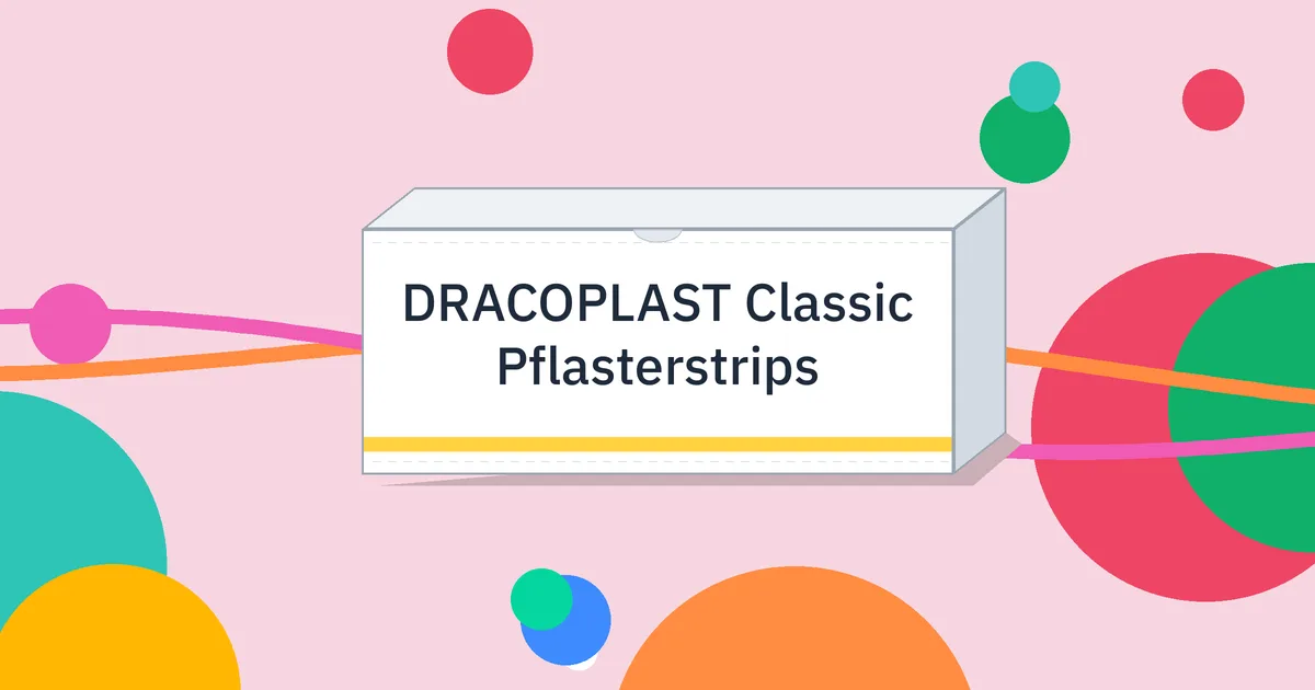Symbolbild: Packung mit der Aufschrift DRACOPLAST Classic Pflasterstrips (PZN 12749080) – Verfügbarkeit und Bezug in Apotheken in Frankfurt am Main