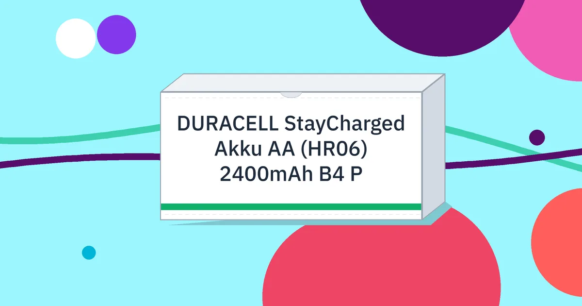 Symbolbild: Packung mit der Aufschrift DURACELL StayCharged Akku AA (HR06) 2400mAh B4 P (PZN 10256315) – Verfügbarkeit und Bezug in Apotheken in Frankfurt am Main
