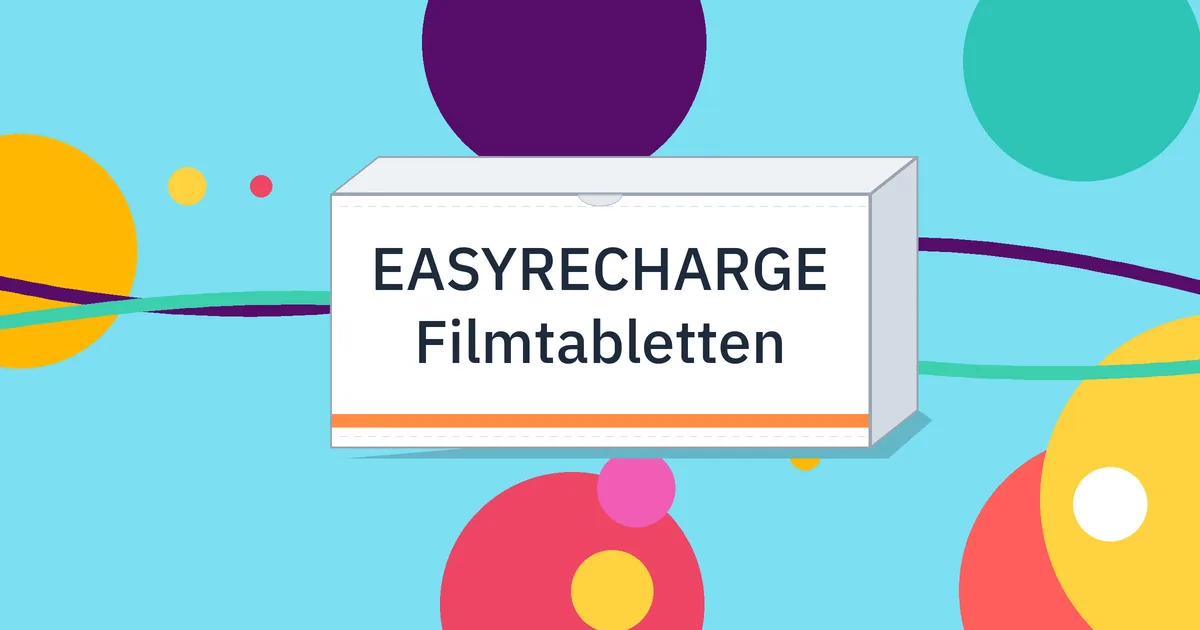 Symbolbild: Packung mit der Aufschrift EASYRECHARGE Filmtabletten (PZN 16767991) – Verfügbarkeit und Bezug in Apotheken in Frankfurt am Main