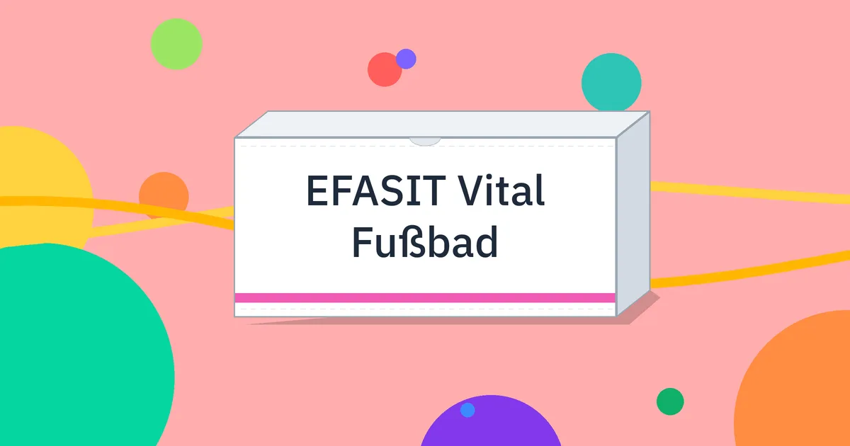 Symbolbild: Packung mit der Aufschrift EFASIT Vital Fußbad (PZN 18191638) – Verfügbarkeit und Bezug in Apotheken in Frankfurt am Main