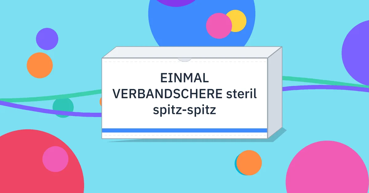 Symbolbild: Packung mit der Aufschrift EINMAL VERBANDSCHERE steril spitz-spitz (PZN 02336425) – Verfügbarkeit und Bezug in Apotheken in Frankfurt am Main