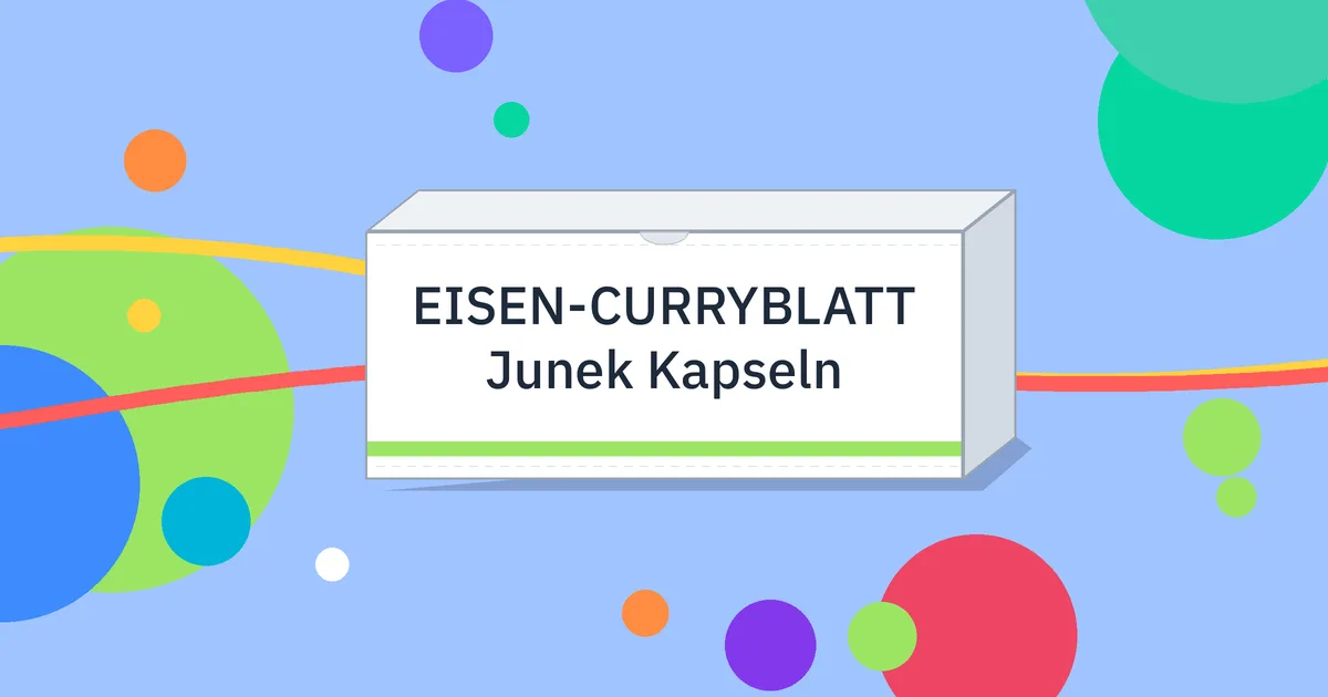Symbolbild: Packung mit der Aufschrift EISEN-CURRYBLATT Junek Kapseln (PZN 11147025) – Verfügbarkeit und Bezug in Apotheken in Frankfurt am Main