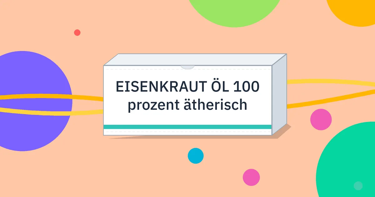 Symbolbild: Packung mit der Aufschrift EISENKRAUT ÖL 100 prozent ätherisch (PZN 07204390) – Verfügbarkeit und Bezug in Apotheken in Frankfurt am Main