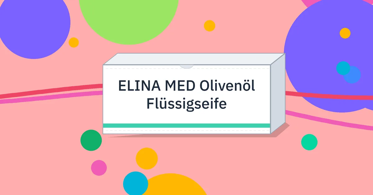 Symbolbild: Packung mit der Aufschrift ELINA MED Olivenöl Flüssigseife (PZN 08466287) – Verfügbarkeit und Bezug in Apotheken in Frankfurt am Main