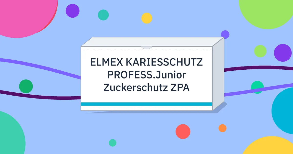 Symbolbild: Packung mit der Aufschrift ELMEX KARIESSCHUTZ PROFESS.Junior Zuckerschutz ZPA (PZN 20346019) – Verfügbarkeit und Bezug in Apotheken in Frankfurt am Main