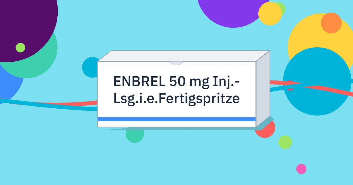 Symbolbild: Packung mit der Aufschrift ENBREL 50 mg Inj.-Lsg.i.e.Fertigspritze (PZN 15609178) – Verfügbarkeit und Bezug in Apotheken in Frankfurt am Main