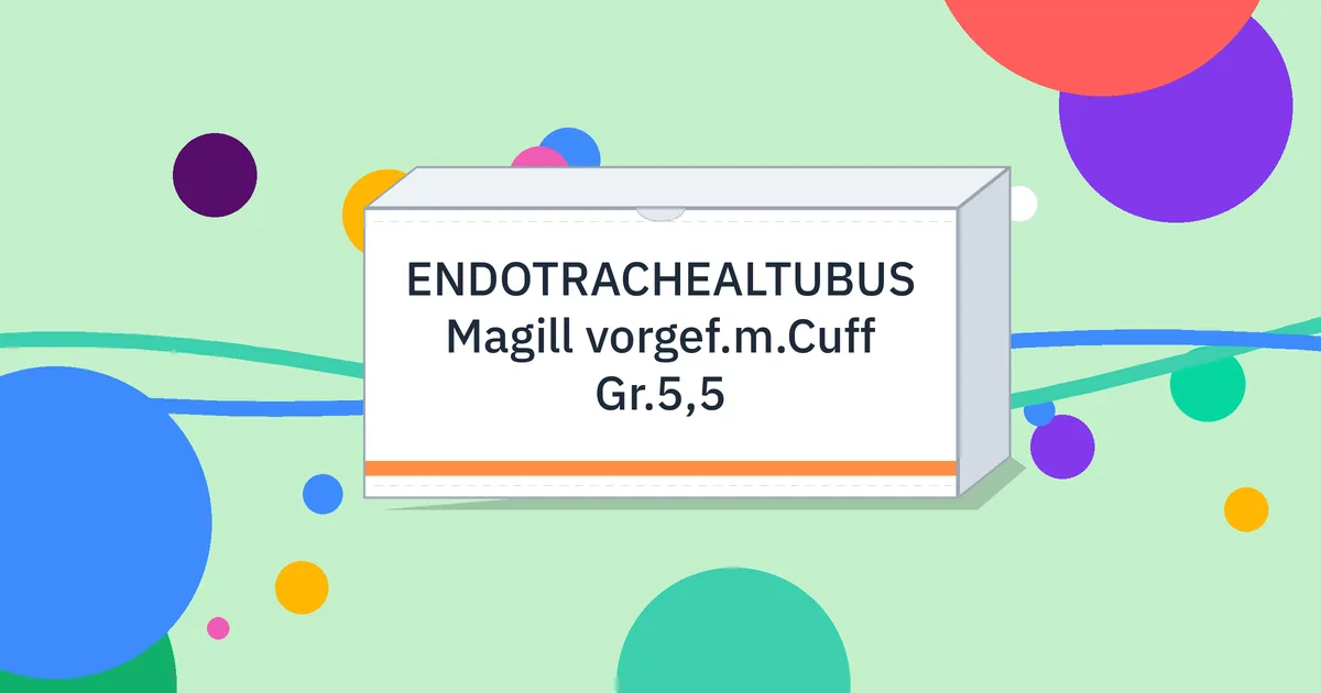 Symbolbild: Packung mit der Aufschrift ENDOTRACHEALTUBUS Magill vorgef.m.Cuff Gr.5,5 (PZN 00141249) – Verfügbarkeit und Bezug in Apotheken in Frankfurt am Main