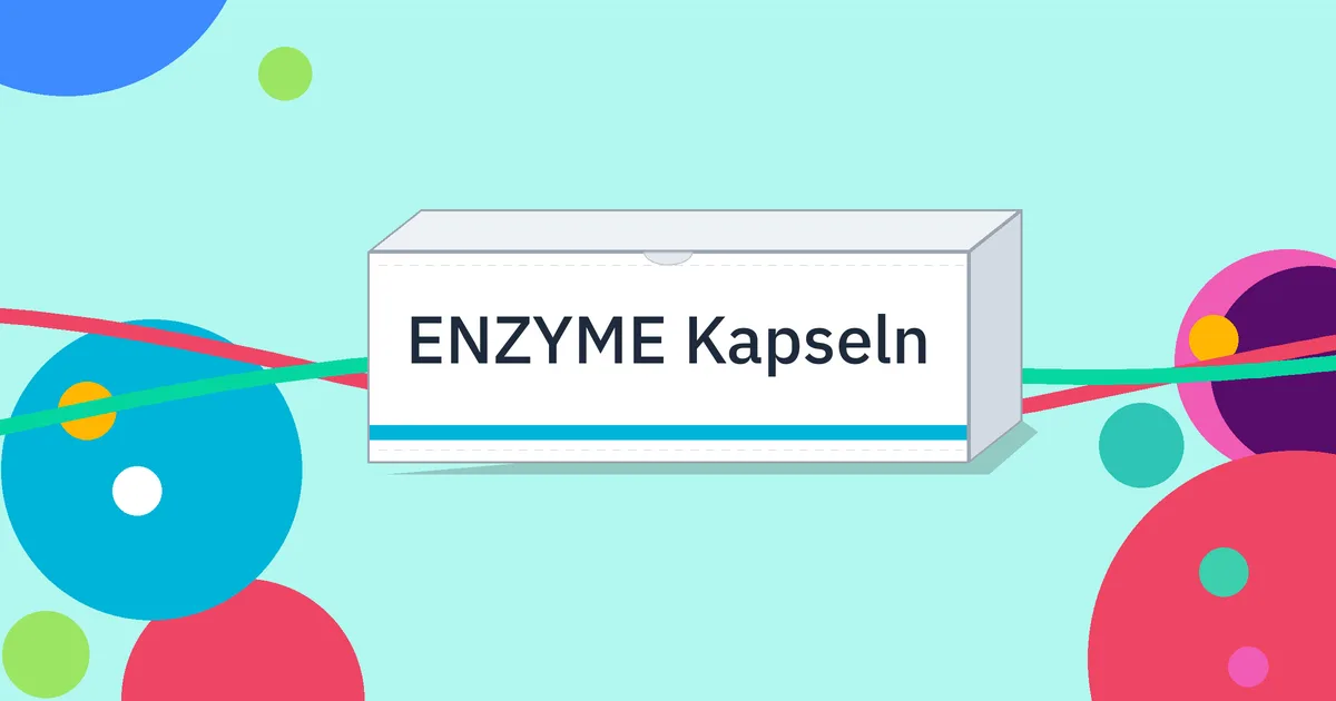 Symbolbild: Packung mit der Aufschrift ENZYME Kapseln (PZN 18665504) – Verfügbarkeit und Bezug in Apotheken in Frankfurt am Main
