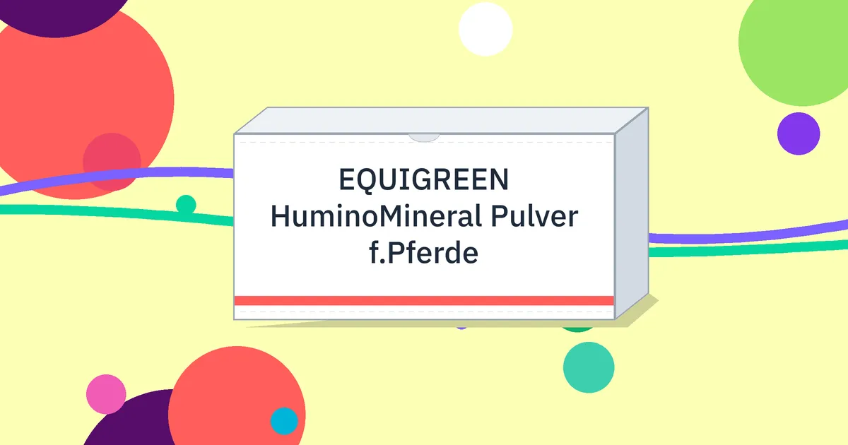 Symbolbild: Packung mit der Aufschrift EQUIGREEN HuminoMineral Pulver f.Pferde (PZN 15234399) – Verfügbarkeit und Bezug in Apotheken in Frankfurt am Main