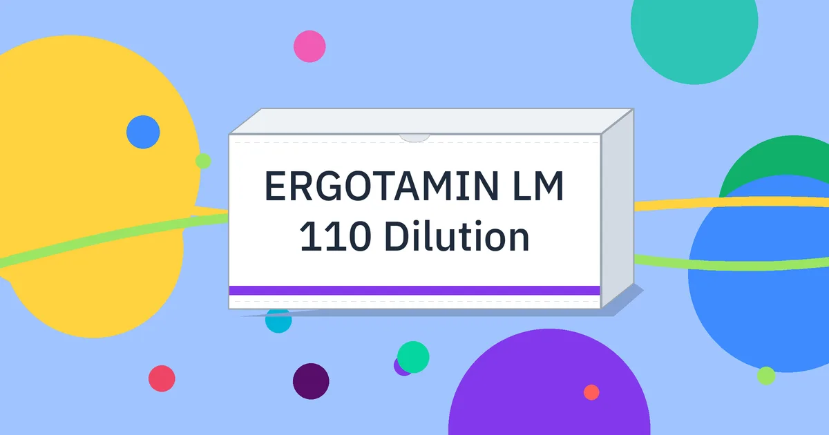 Symbolbild: Packung mit der Aufschrift ERGOTAMIN LM 110 Dilution (PZN 12845168) – Verfügbarkeit und Bezug in Apotheken in Frankfurt am Main