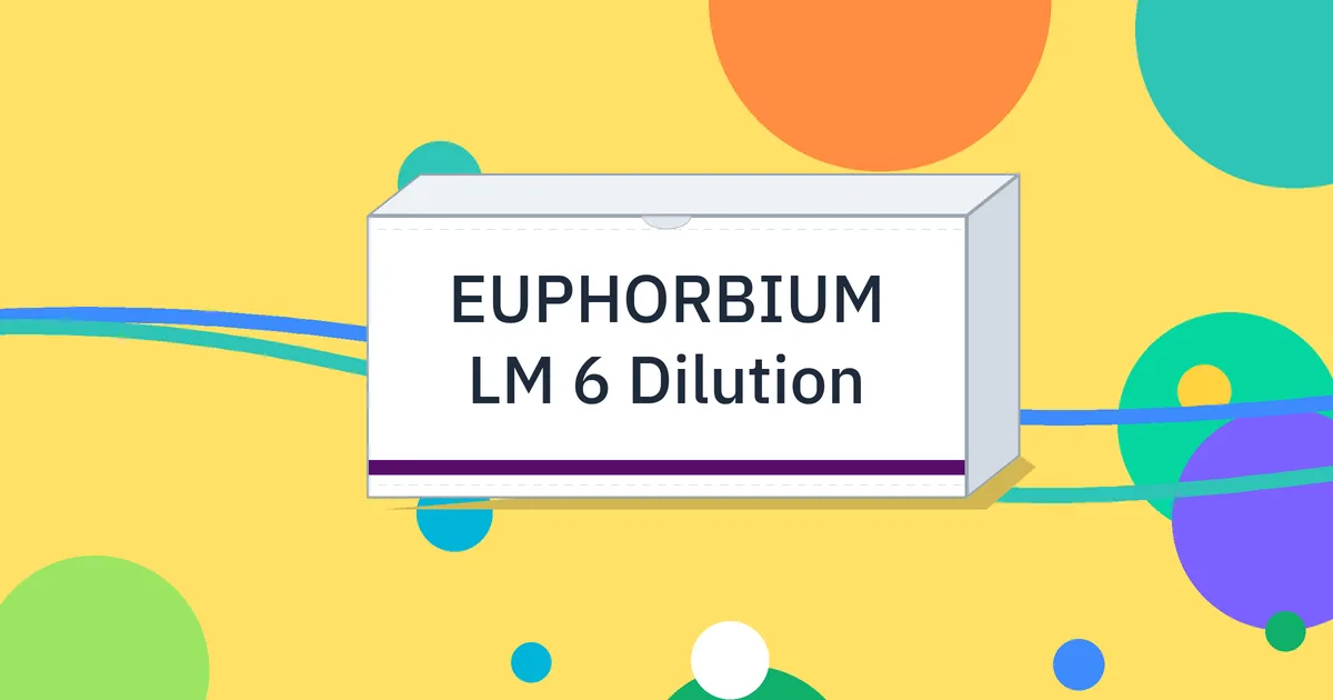 Symbolbild: Packung mit der Aufschrift EUPHORBIUM LM 6 Dilution (PZN 13483141) – Verfügbarkeit und Bezug in Apotheken in Frankfurt am Main