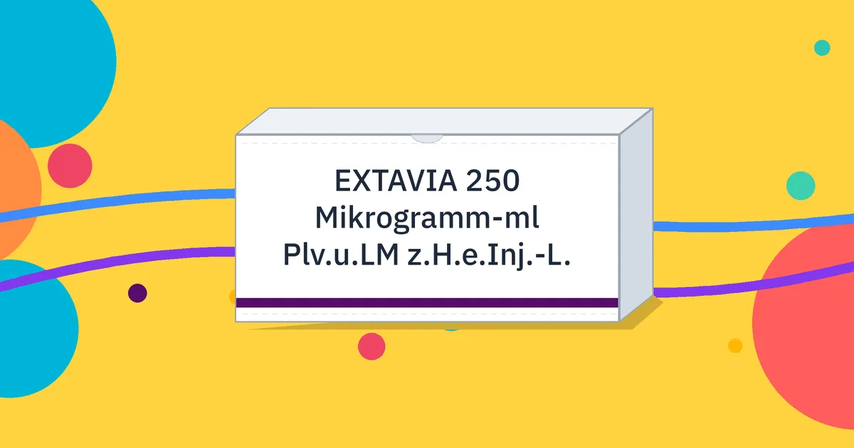 Symbolbild: Packung mit der Aufschrift EXTAVIA 250 Mikrogramm-ml Plv.u.LM z.H.e.Inj.-L. (PZN 07012992) – Verfügbarkeit und Bezug in Apotheken in Frankfurt am Main