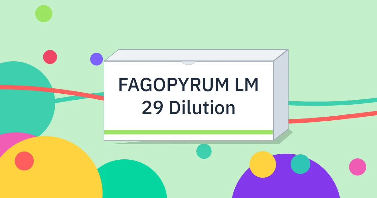 Symbolbild: Packung mit der Aufschrift FAGOPYRUM LM 29 Dilution (PZN 13486694) – Verfügbarkeit und Bezug in Apotheken in Frankfurt am Main