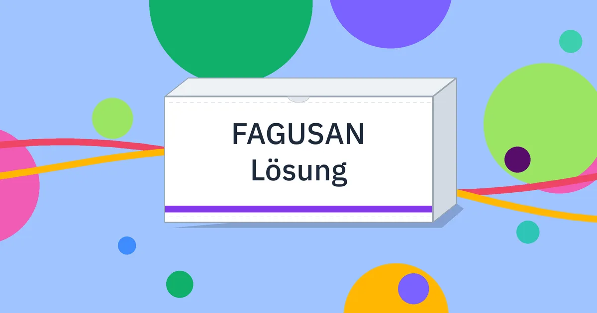 Symbolbild: Packung mit der Aufschrift FAGUSAN Lösung (PZN 00604927) – Verfügbarkeit und Bezug in Apotheken in Frankfurt am Main
