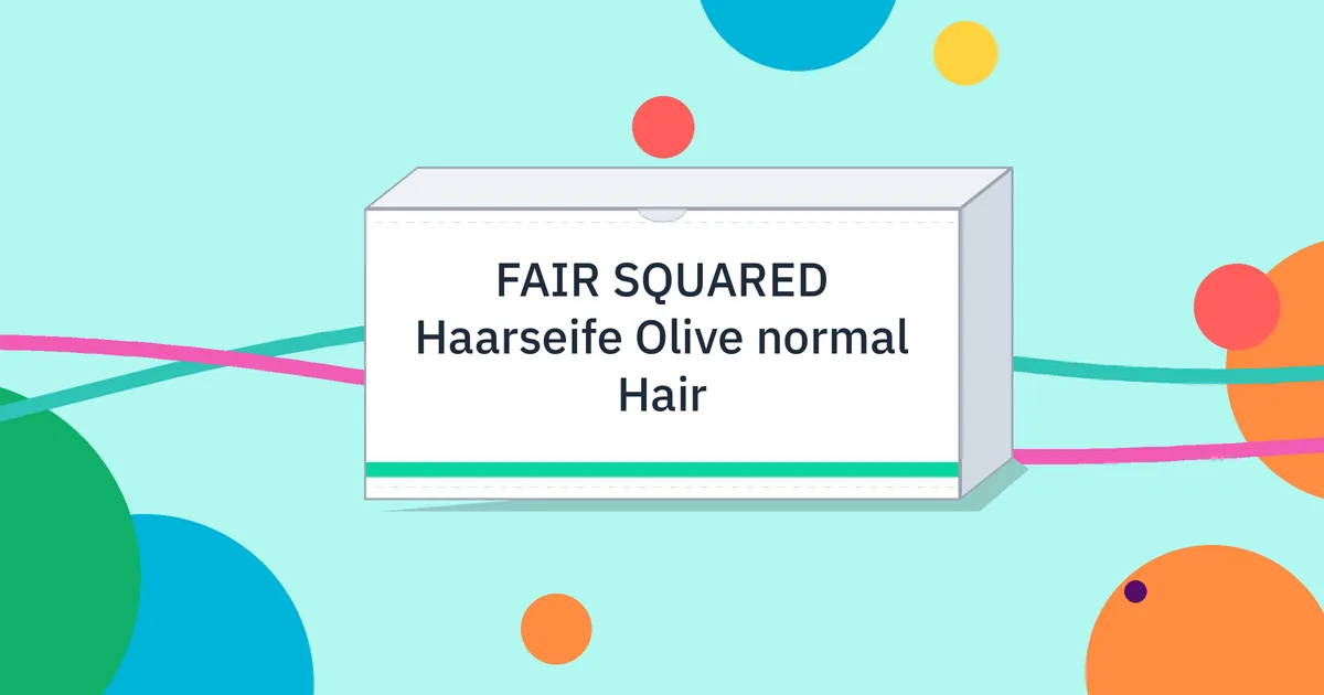 Symbolbild: Packung mit der Aufschrift FAIR SQUARED Haarseife Olive normal Hair (PZN 16162905) – Verfügbarkeit und Bezug in Apotheken in Frankfurt am Main